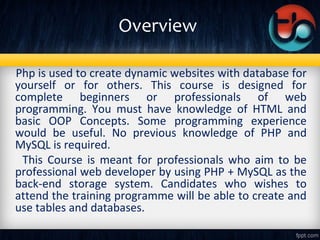 PHP TRAINING COMPANY IN AHMEDABAD | PPT