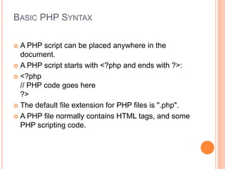 PHP TUTORIAL | PPT