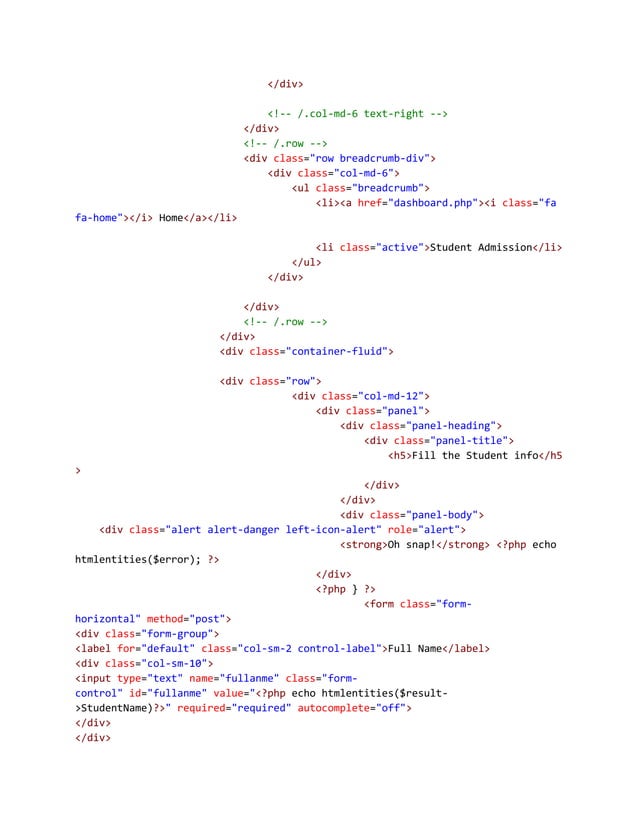 PHP || [Student Result Management System] | PDF