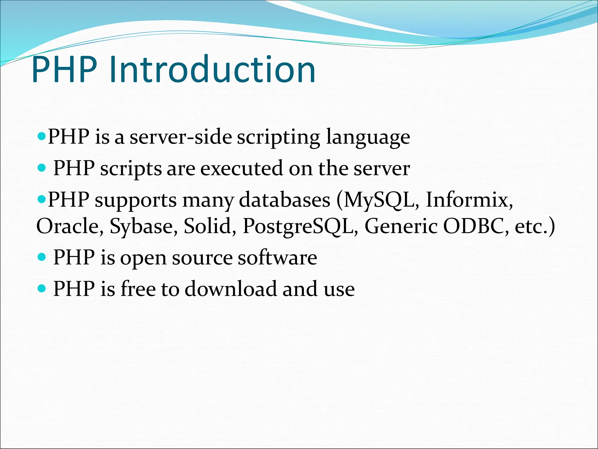 a brief introduction to PHP and how to use it. | PPT | Programming Languages | Computing