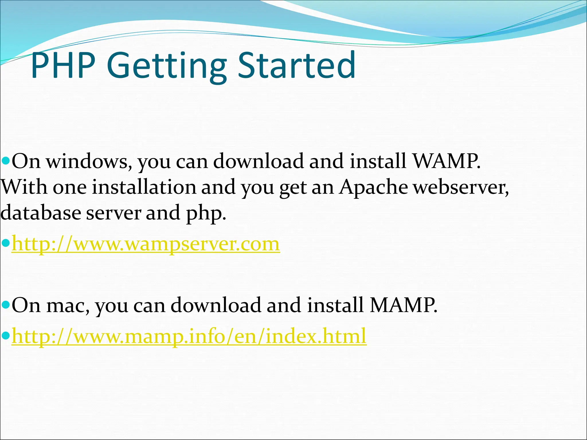 a brief introduction to PHP and how to use it. | PPT | Programming Languages | Computing