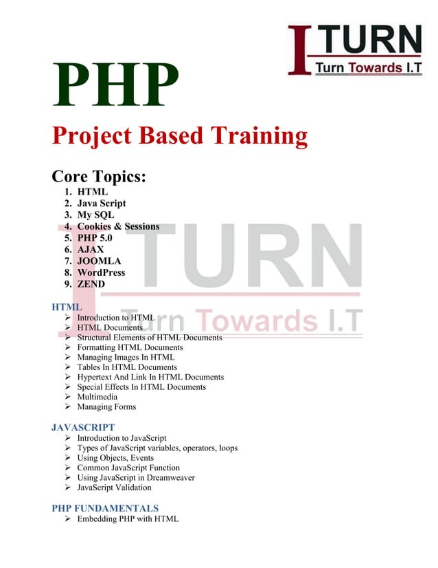 Php course-syllabus | PDF