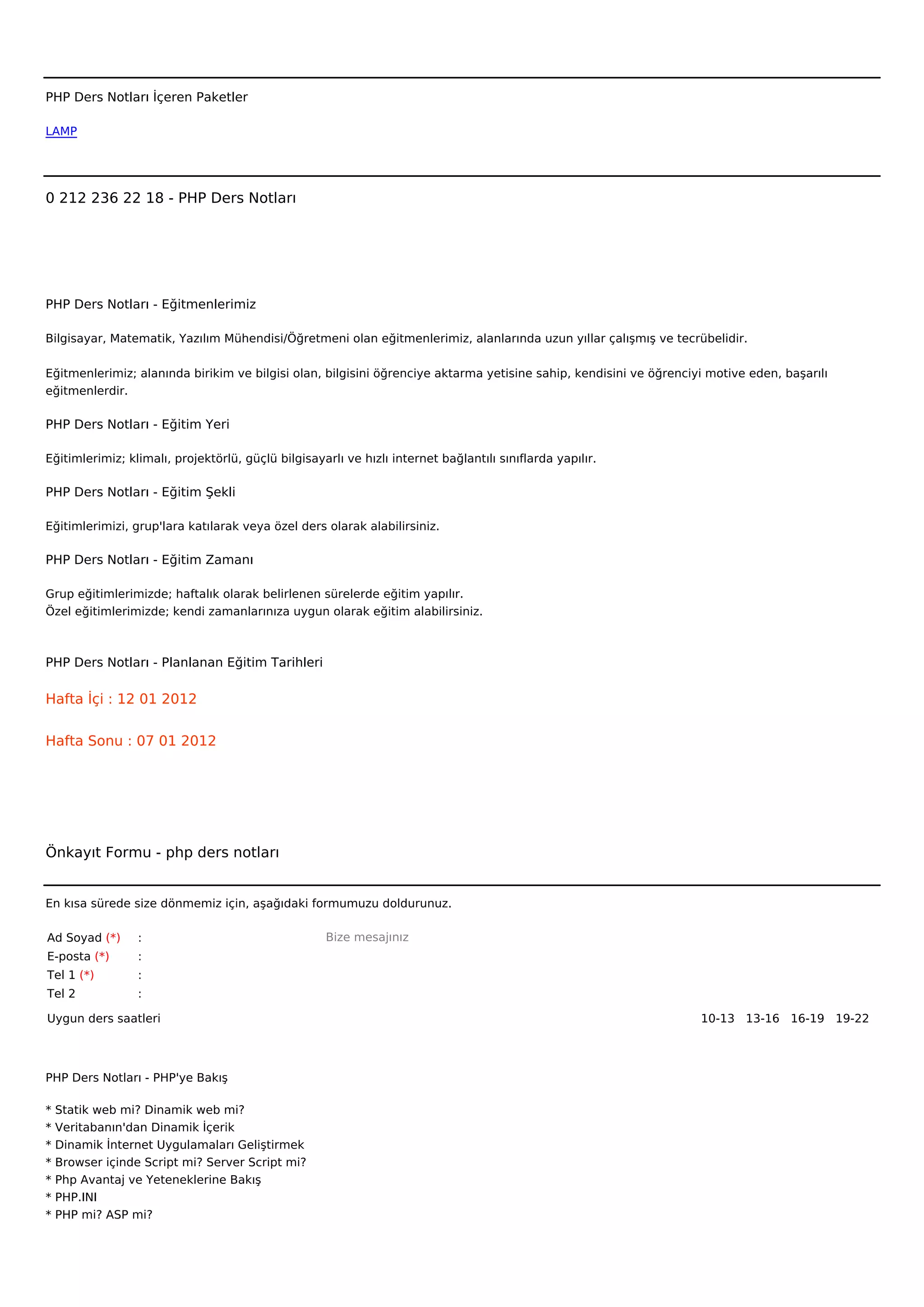 Php ders-notlari | PDF