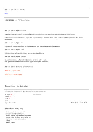 Php ders-notlari | PDF