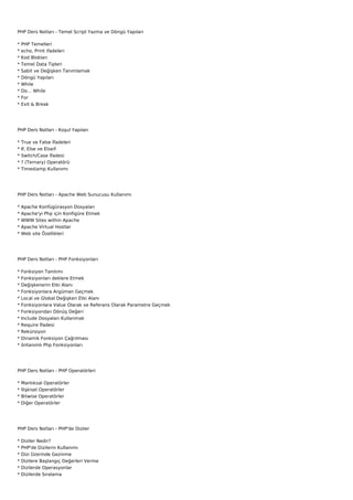Php ders-notlari | PDF