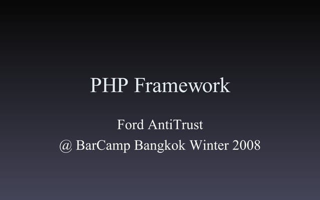 PHP Hoffman Framework | PPT | Programming Languages | Computing
