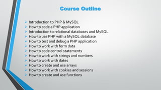 PHP/MySQL First Session Material | PPT