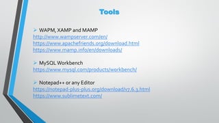 PHP/MySQL First Session Material | PPT