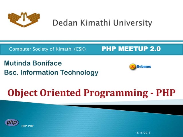 Php oop presentation | PPTX | Programming Languages | Computing