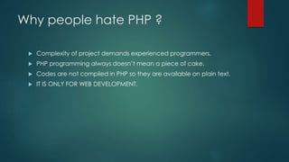 What is PHP ? | PPTX | Programming Languages | Computing