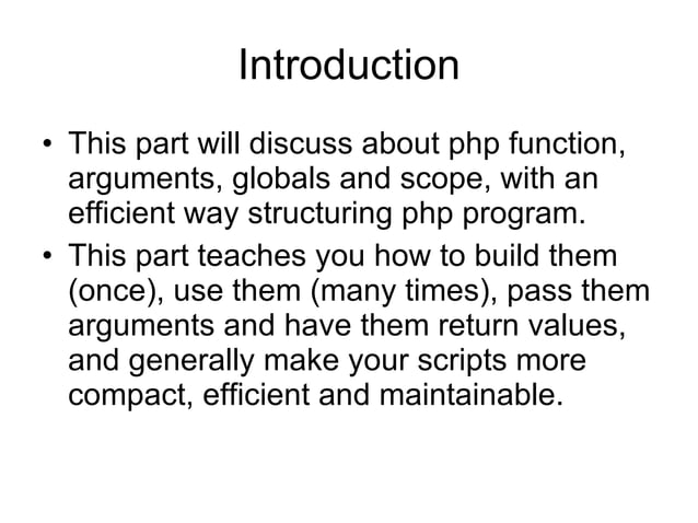 Php Reusing Code And Writing Functions Ppt