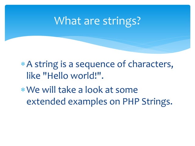 String Manipulation in PHP | PPT