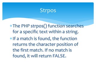 String Manipulation in PHP | PPTX