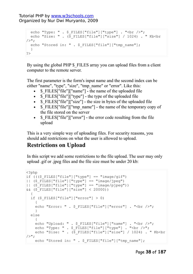 Php Tutorialw3schools Pdf 