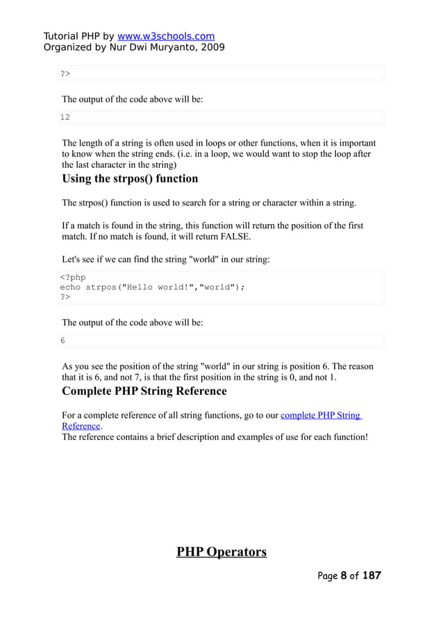 Php Tutorialw3schools Pdf 