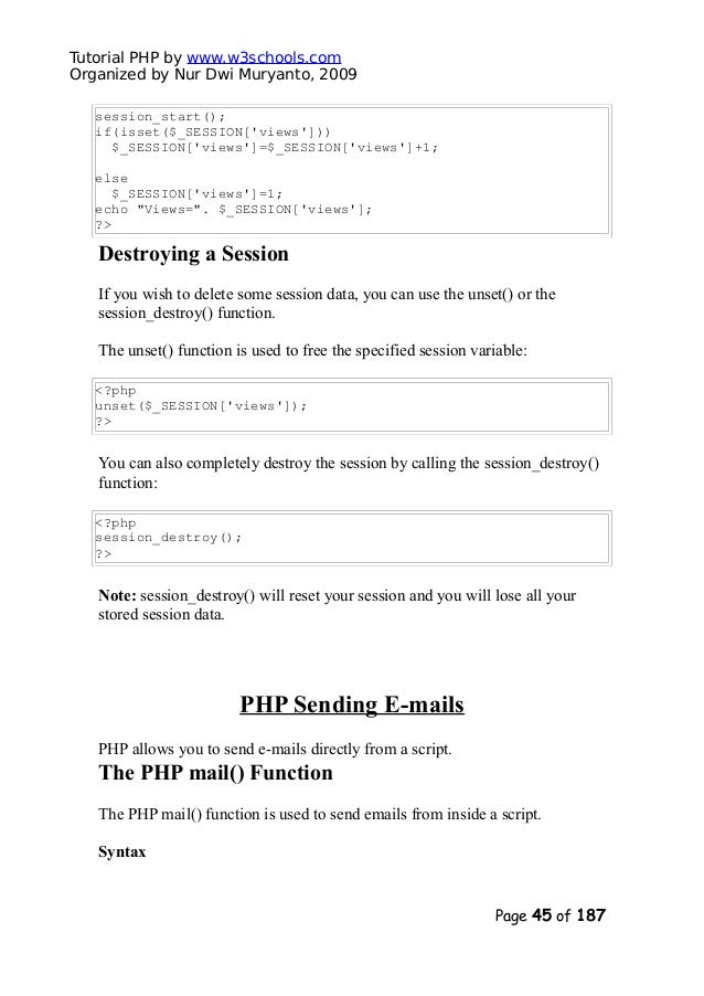 Php tutorial(w3schools)