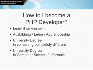 PHP at University - is it even possible? | PPT