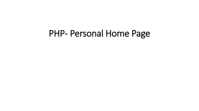 Php unit i | PPTX