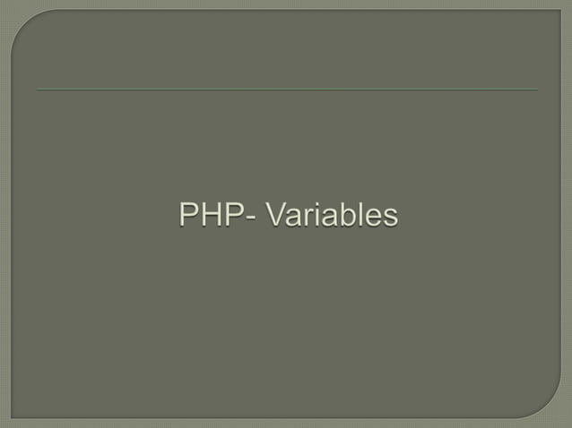 PHP variables | PPT