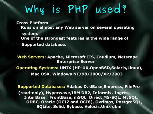 Php Presentation | PPT | Web Design and HTML | Internet