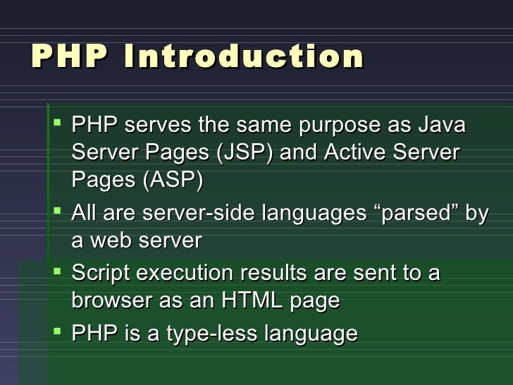 PHP Workshop Notes