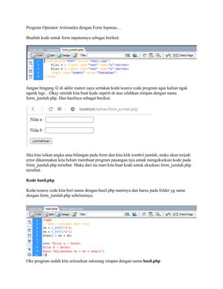 Pemograman PHP Dasar | PDF