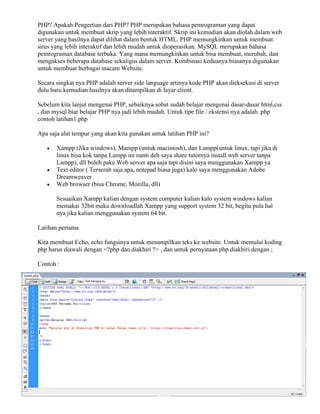 Pemograman PHP Dasar | PDF