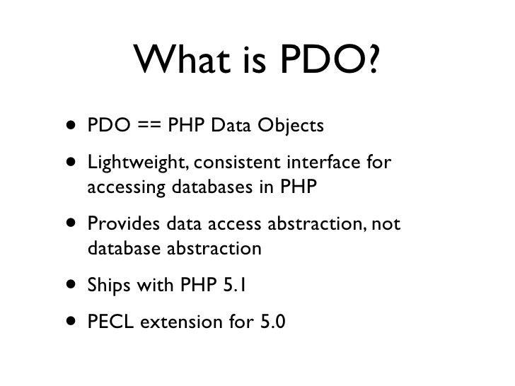 Php 101: PDO