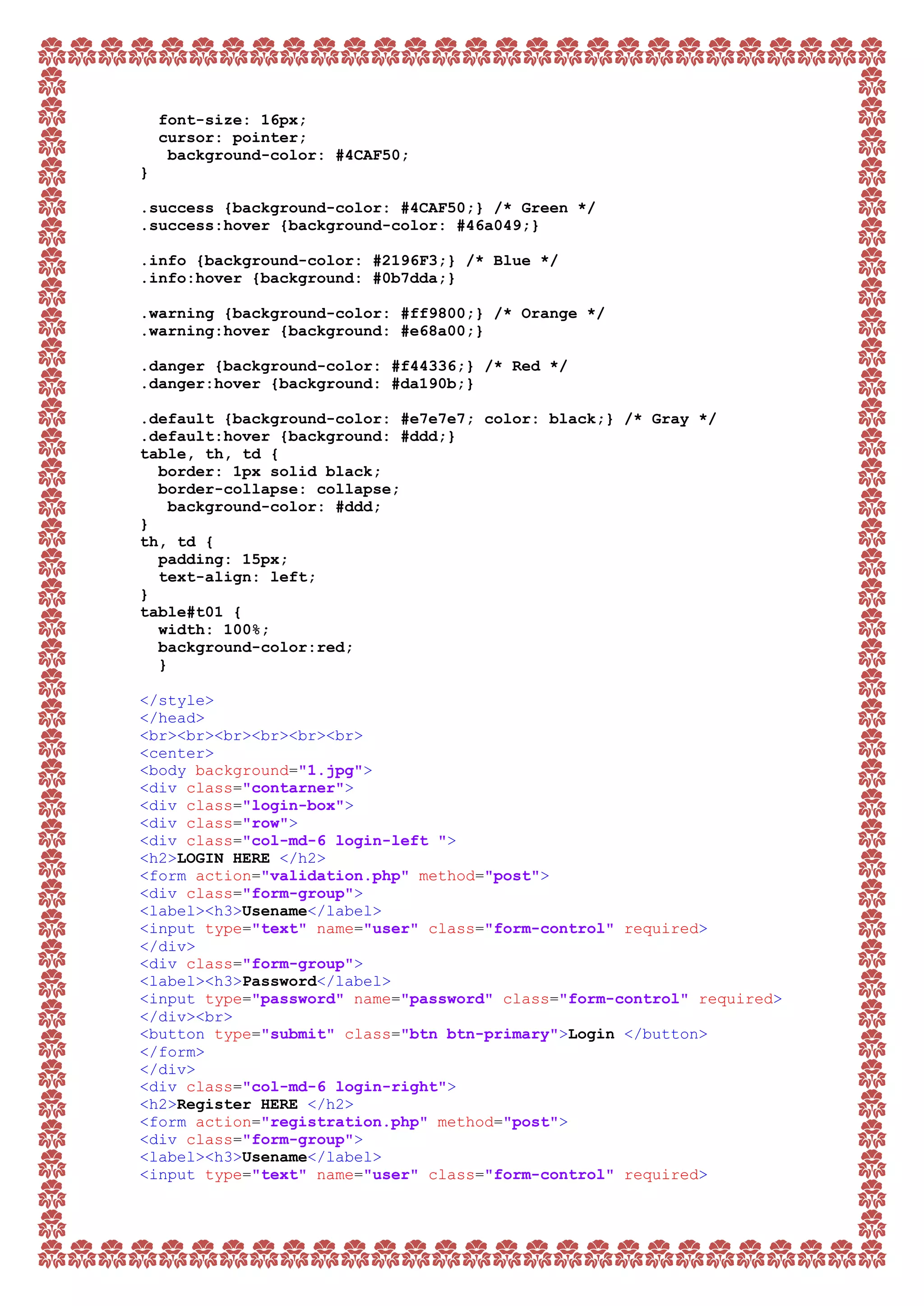 Bộ sưu tập mã màu php background color đẹp nhất để sử dụng trên website