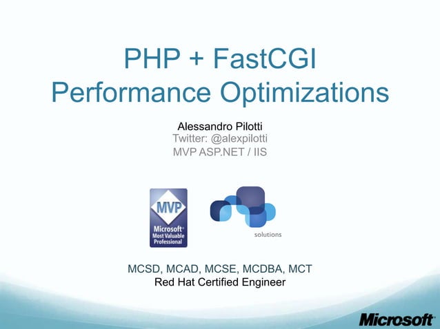 PHP and FastCGI Performance Optimizations | PPT