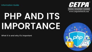 PHP AND ITS IMPORTANCE | PDF