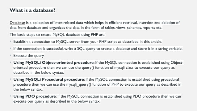 Introduction To Php And Mysql Basicspptx