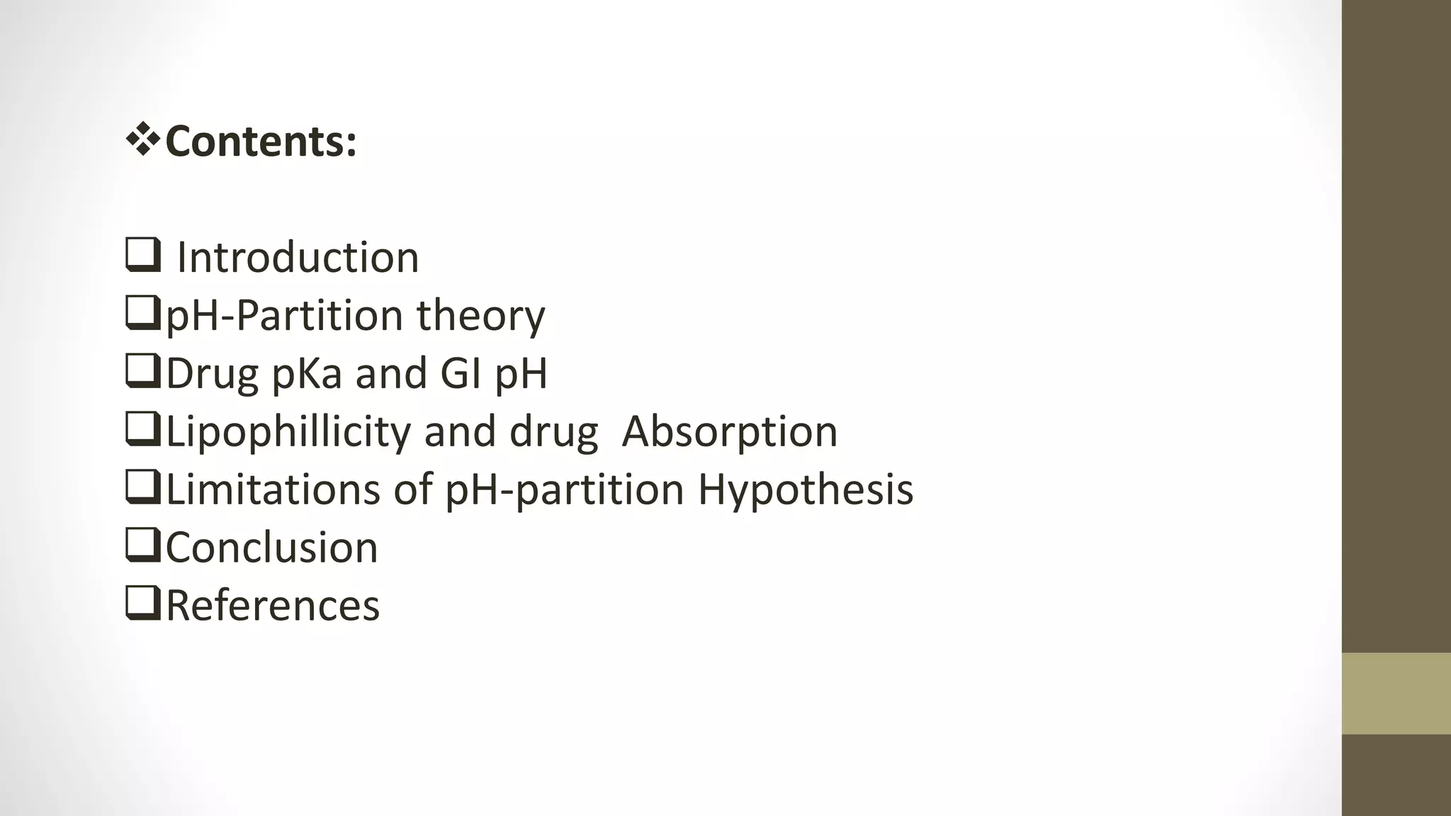 pH partition theory of drug absorption | PPTX
