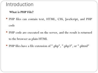 Comprehensive Introduction to PHP Programming Basics and Features | PPT