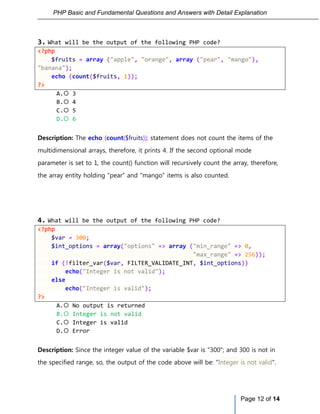 PHP Basic and Fundamental Questions and Answers with Detail Explanation ...