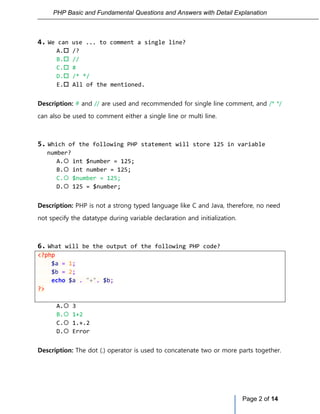 PHP Basic and Fundamental Questions and Answers with Detail Explanation ...
