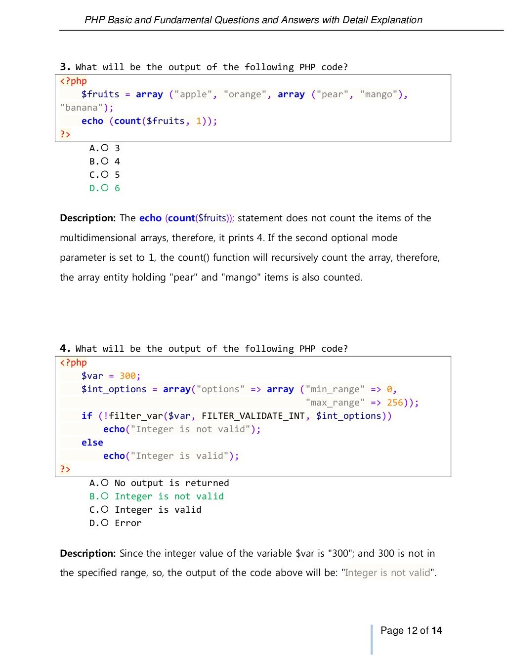 Php Basic And Fundamental Questions And Answers With Detail Explanati