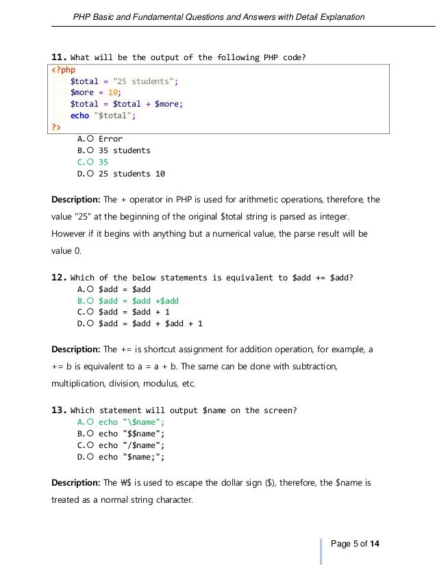 Php Basic And Fundamental Questions And Answers With Detail Explanati…