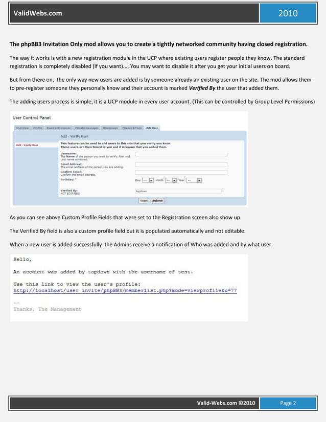 phpBB3 Invitation Only Mod | PDF