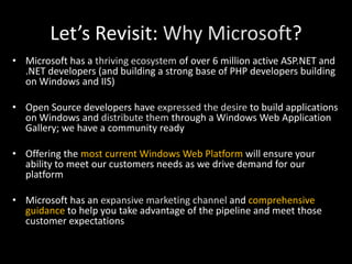 phpbenelux - Microsoft & PHP (Web Platform Installer, Bridges and Azure) | PPTX