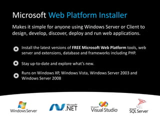 phpbenelux - Microsoft & PHP (Web Platform Installer, Bridges and Azure) | PPTX