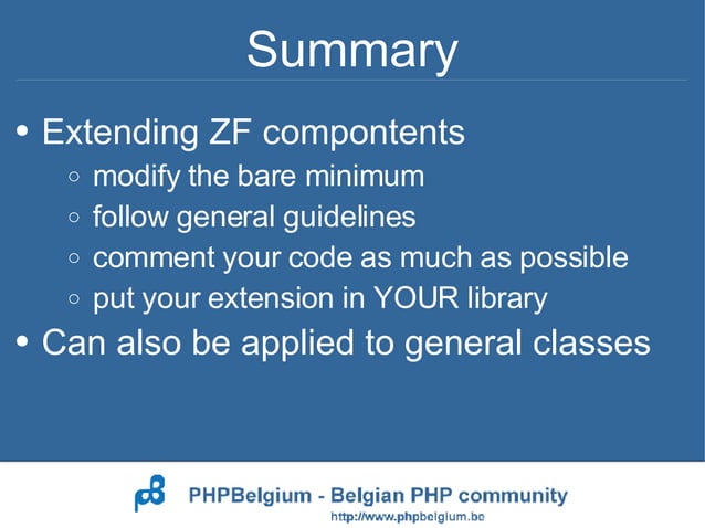 Extending Zend Framework Ppt