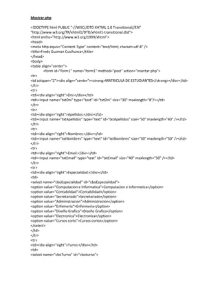 Php codigos interfaces fredy guzman cusihunca | PDF