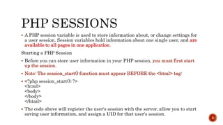 PHP Cookies and Sessions | PPT