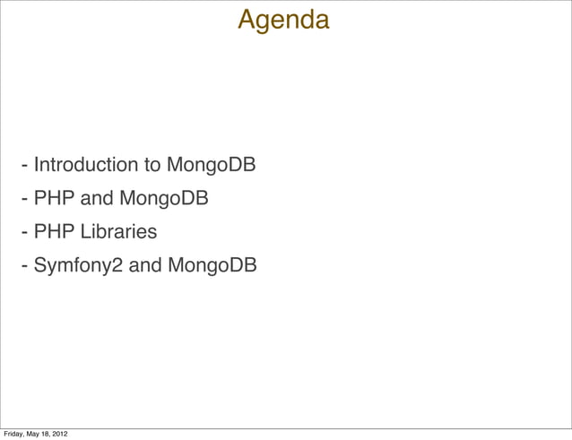 Symfony2 and MongoDB