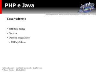 Phpday 2009 php e java | PDF | Programming Languages | Computing