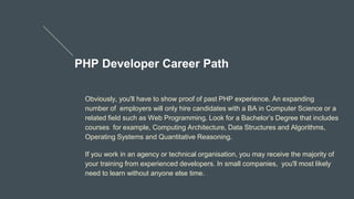 Php developer job description | PPT