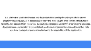 PHP Development Services: Crafting Innovative Web Applications | PPT