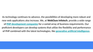 PHP Development Services: Crafting Innovative Web Applications | PPT
