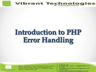 Error Handling In PHP with all Try catch anf various runtime errors | PPT